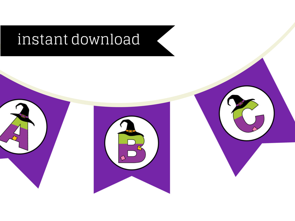 Purple Witch Banner - Magical Printable