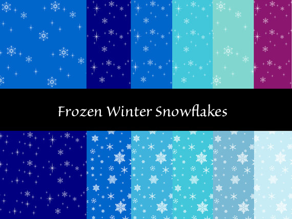 Disney Frozen Snowflake Digital Papers - Magical Printable