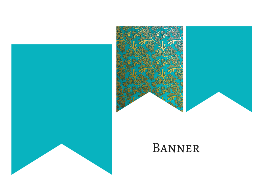 Teal Damask Banner - Magical Printable