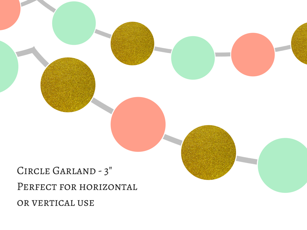 Mint, Coral, Gold Banner, Bunting, Pennant - Magical Printable