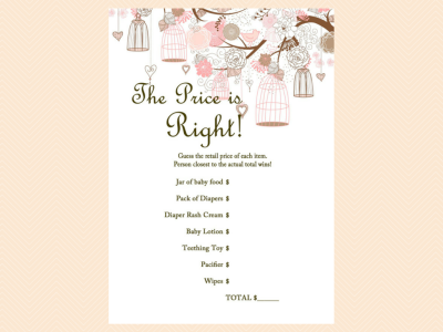 Bird Cage Baby Shower Games Printable - Magical Printable