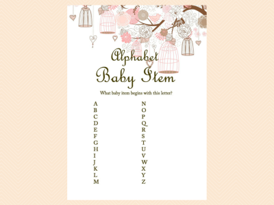 Bird Cage Baby Shower Games Printable - Magical Printable