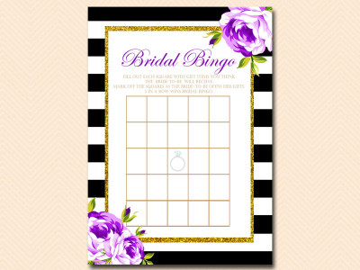 Purple Floral Bridal Shower Game Pack - Magical Printable