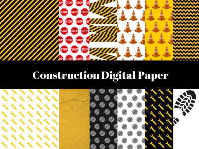 Construction Digital Papers - Magical Printable