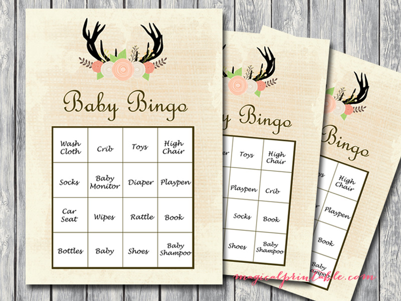 Oh Deer Antlers Baby Shower Game Pack - Magical Printable