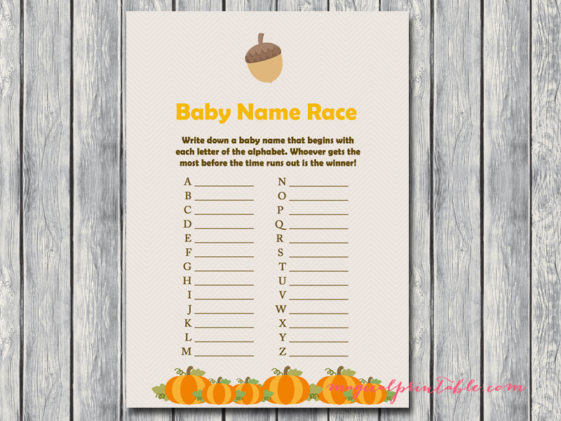 Pumpkin Baby Shower Game Package - Magical Printable