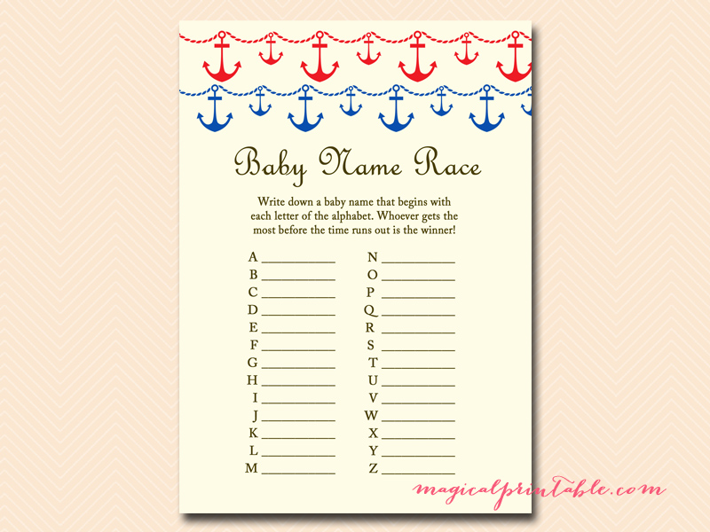 Beach Nautical Baby Shower Game Package Magical Printable Beach Nautical Baby Shower Game Package Magical Printable