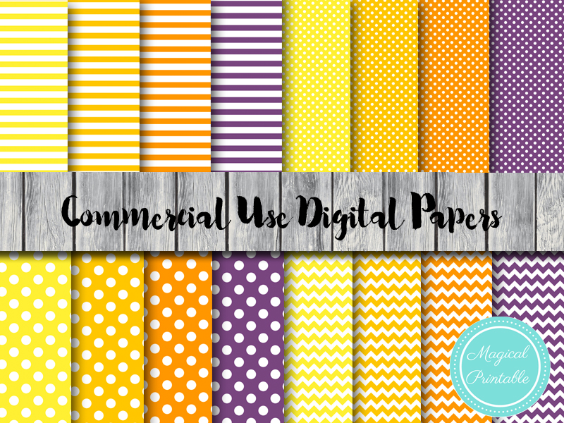 Halloween Theme Digital Papers - Magical Printable