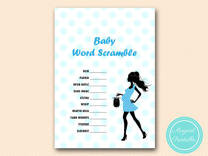 Blue Dots Boy Baby Shower Games - Magical Printable