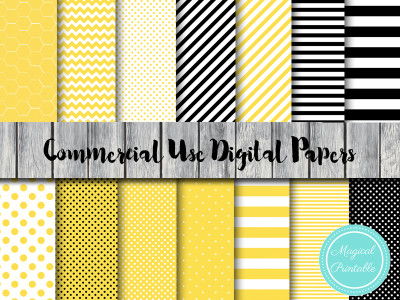 Honey and Bumble Bee Digital Papers - Magical Printable