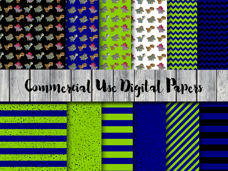 Dinosaur Digital Paper - Magical Printable