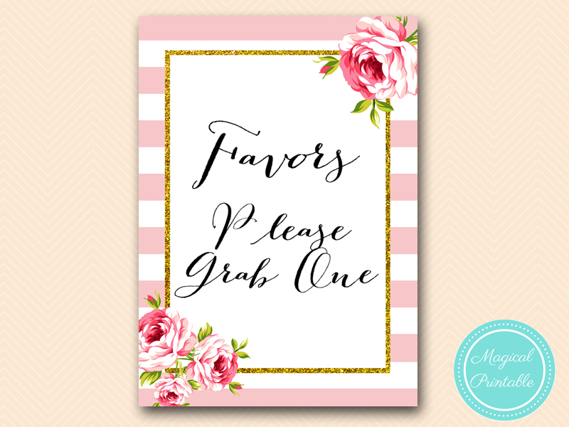 Floral Pink Chic Bridal Shower Games - Magical Printable