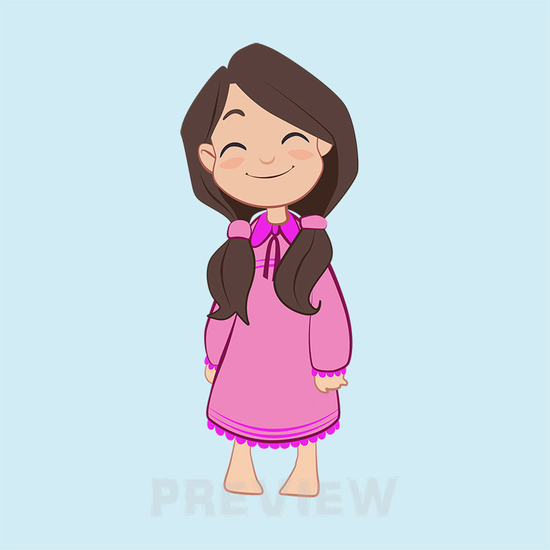Pajama Girl Clipart, slumber party - Magical Printable
