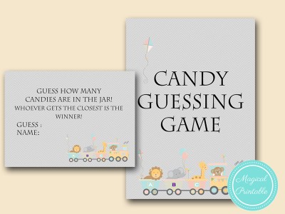 Animal Train Baby Shower Game Pack - Safari Jungle - Magical Printable