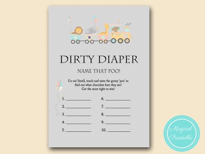 Animal Train Baby Shower Game Pack - Safari Jungle - Magical Printable