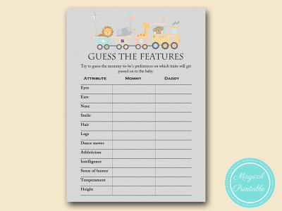 Animal Train Baby Shower Game Pack - Safari Jungle - Magical Printable