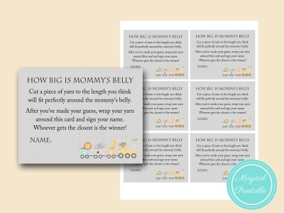 Animal Train Baby Shower Game Pack - Safari Jungle - Magical Printable