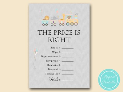 Animal Train Baby Shower Game Pack - Safari Jungle - Magical Printable