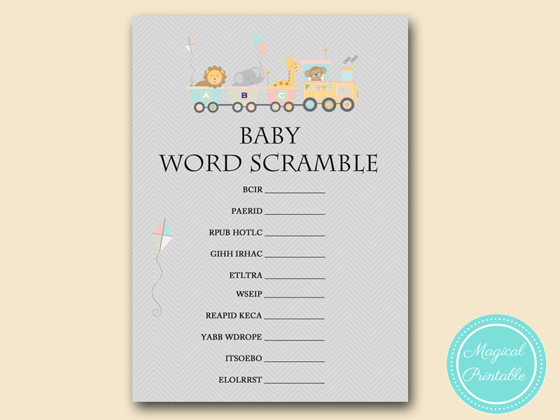 Animal Train Baby Shower Game Pack - Safari Jungle - Magical Printable