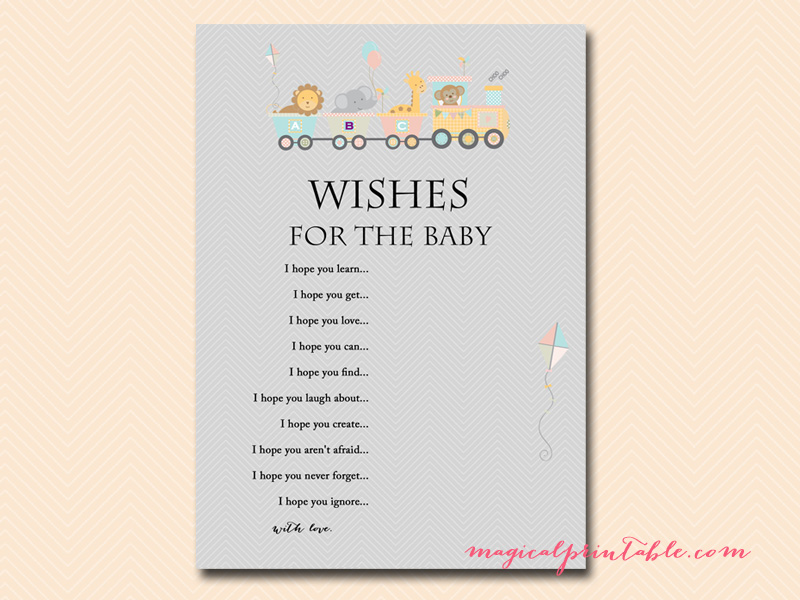 Animal Train Baby Shower Game Set - Magical Printable