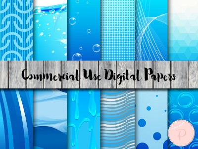 Water Digital Papers DP121 - Magical Printable