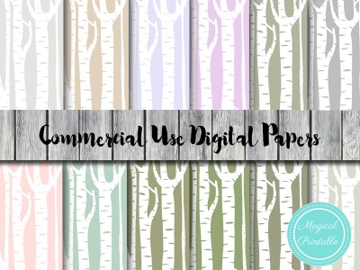 birch tree digital papers DP82 - Magical Printable