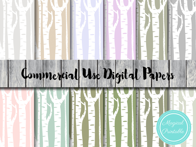 birch tree digital papers DP82 - Magical Printable