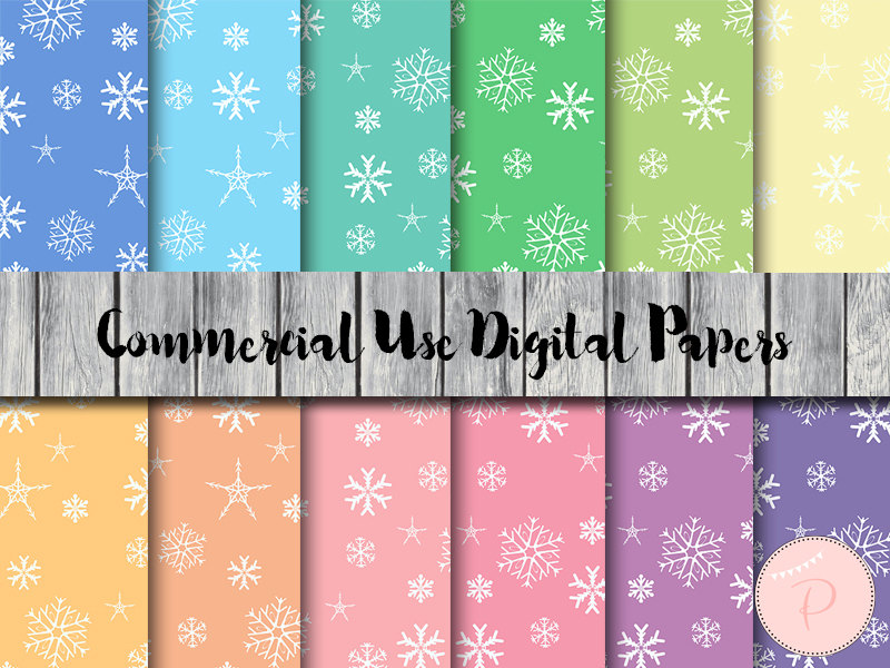 frozen digital papers winter DP112 - Magical Printable