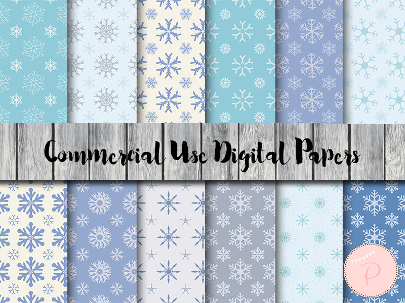 Frozen Snowflakes digital papers DP113 - Magical Printable
