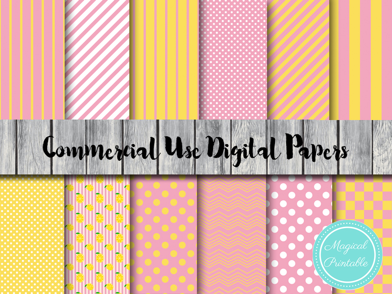 lemonade digital papers DP169 - Magical Printable