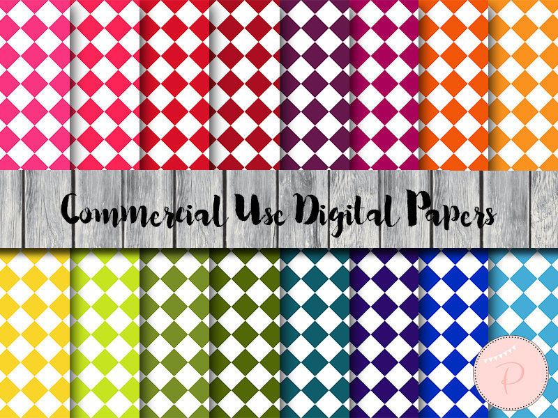 Diamond Checkered digital papers DP98 - Magical Printable