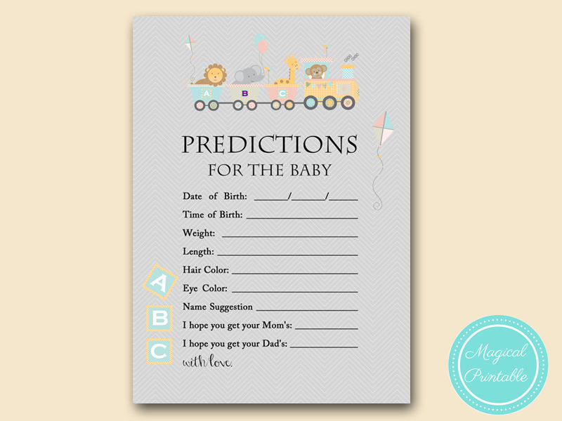 Animal Train Baby Shower Game Pack - Safari Jungle - Magical Printable