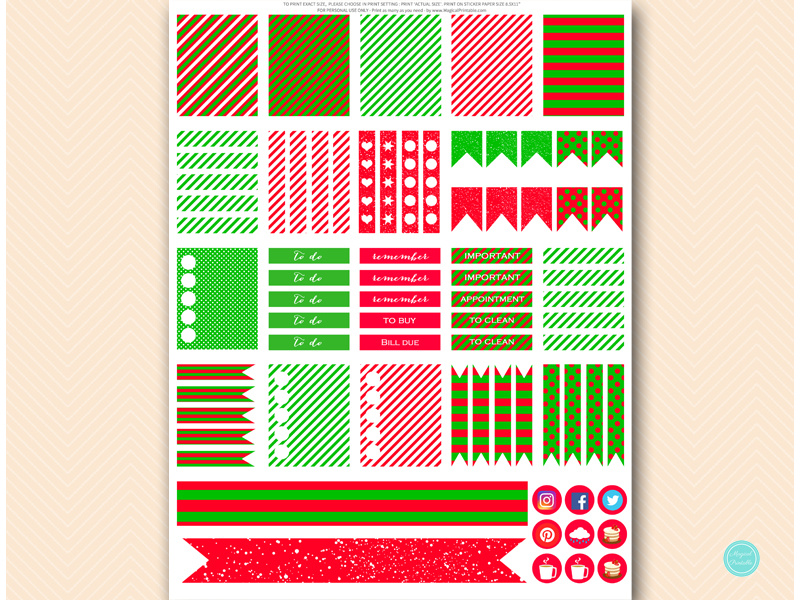 Erin Condren Christmas Planner Stickers - Magical Printable