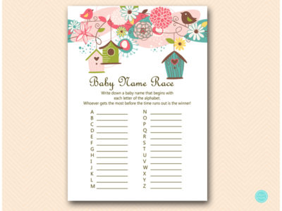 Bird Baby Shower Game Pack - Magical Printable