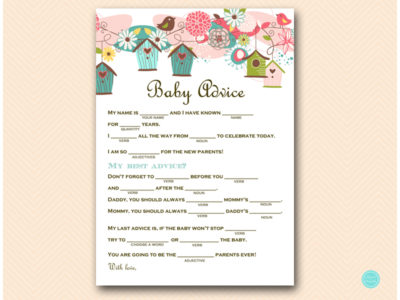 Bird Baby Shower Game Pack - Magical Printable