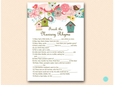 Bird Baby Shower Game Pack - Magical Printable