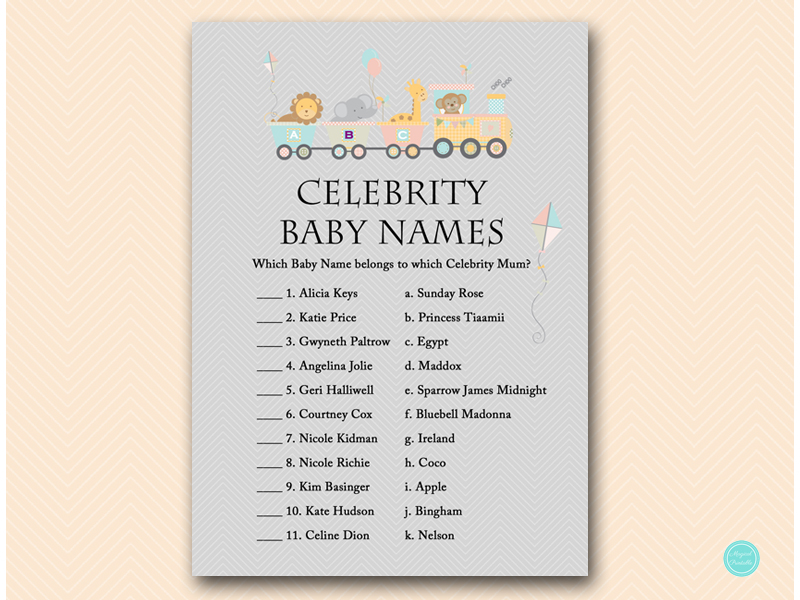 Animal Train Baby Shower Game Set - Magical Printable