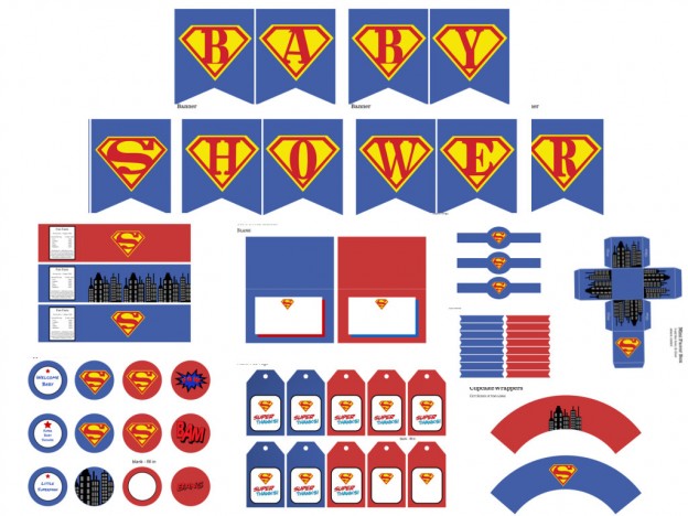Superman Baby Shower Pack - Magical Printable