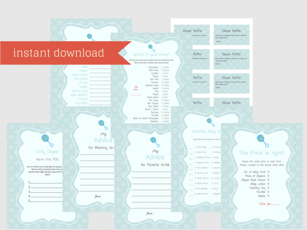 Baby Boy Baby Shower Games - Magical Printable