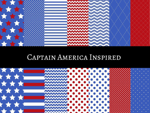 Captain America Digital Paper - Magical Printable