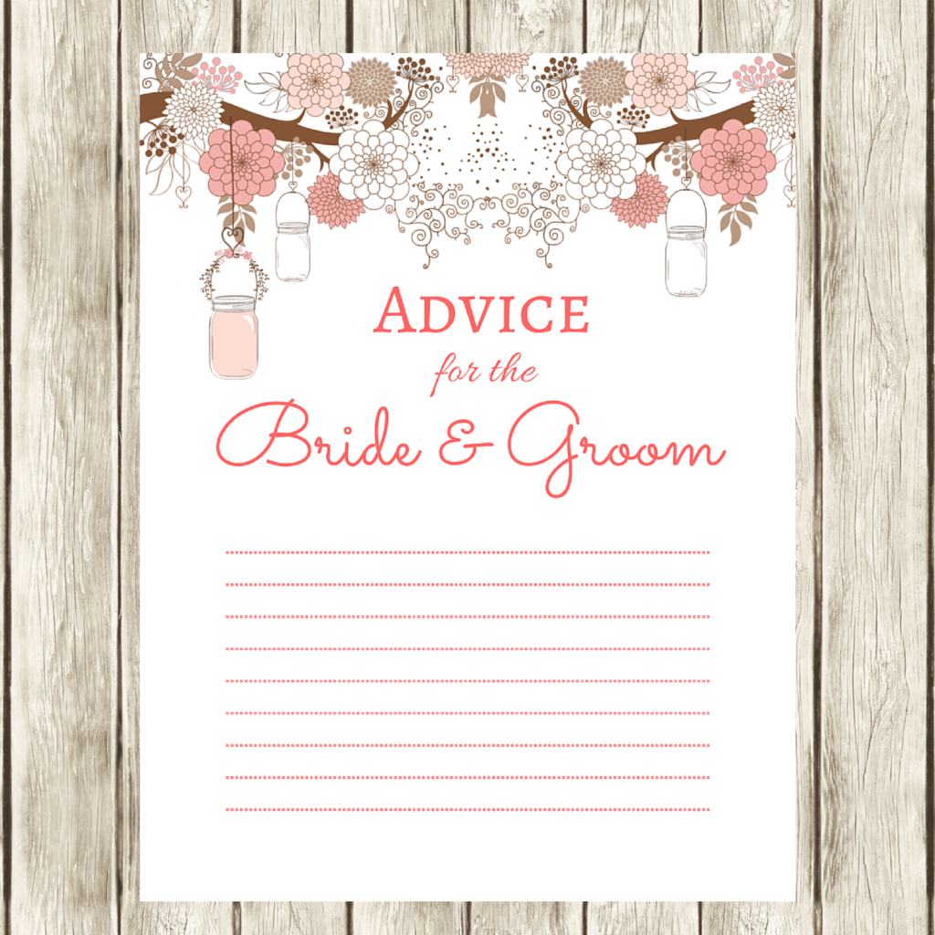 Pink Advice for Bride & groom - Magical Printable