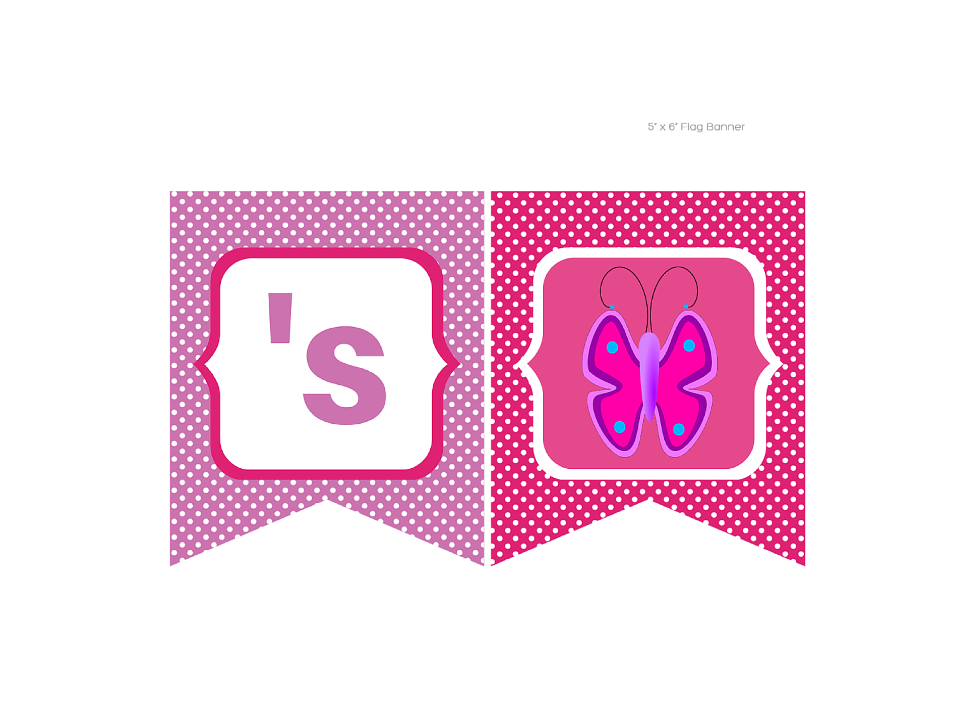 Purple Pink Butterfly Banner - Magical Printable