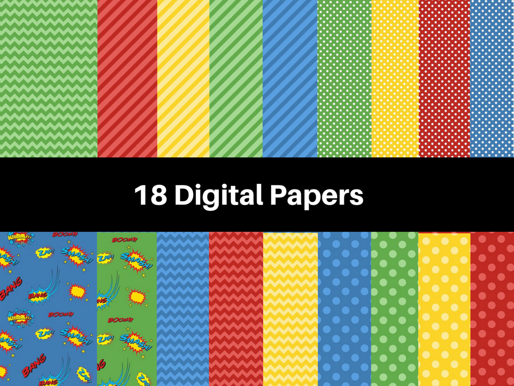 Superhero Digital Paper - Magical Printable