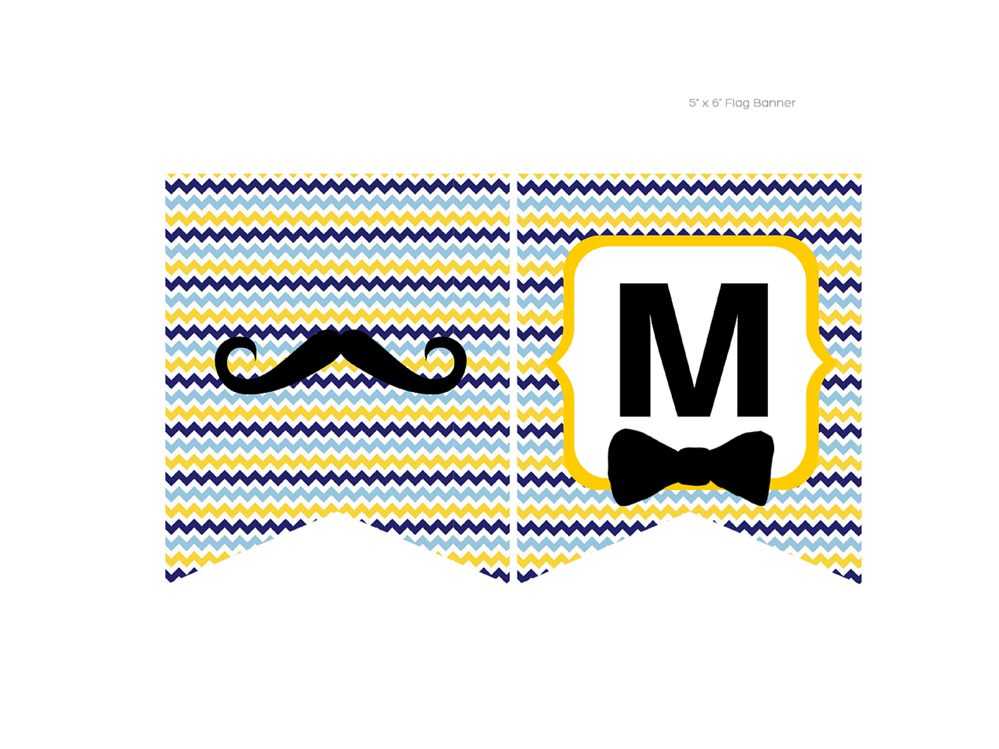 Little Man Banner Yellow Blue - Magical Printable