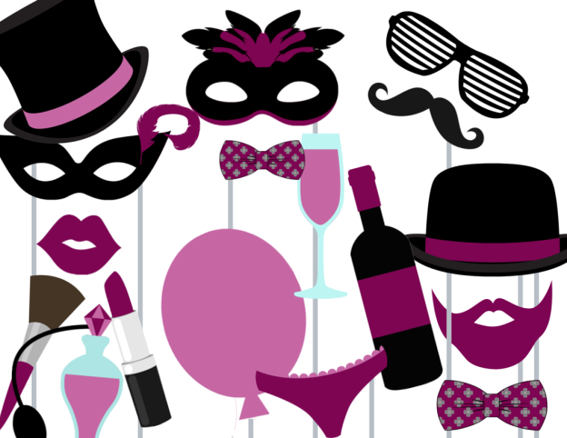 Free Purple Wedding Photo booth Props - Magical Printable