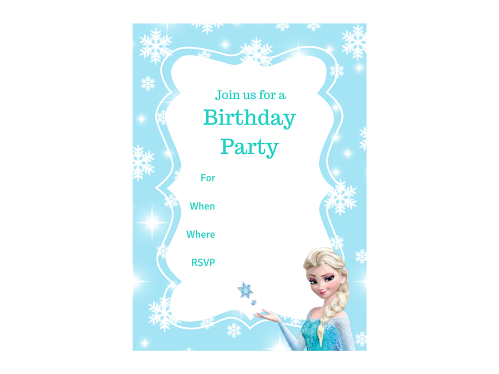 Blank Birthday Cards Frozen