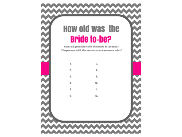 FREE Download Hot Pink Gray Chevron How old was the bride - Magical ...