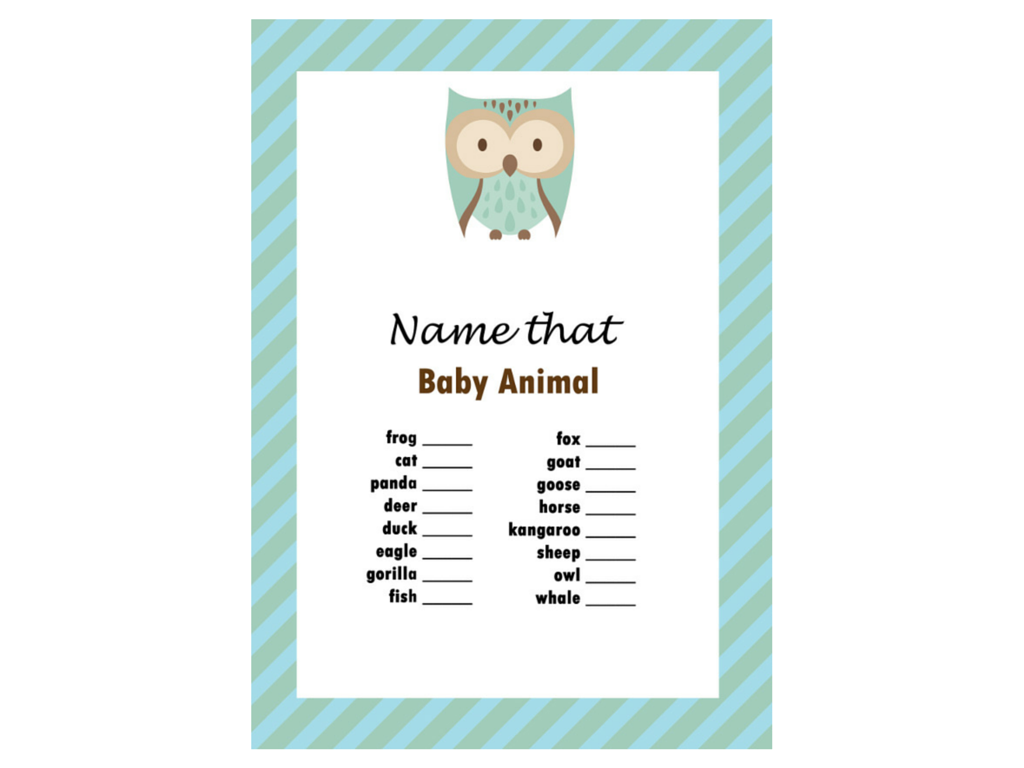 Owl Baby Shower Games Set - Magical Printable