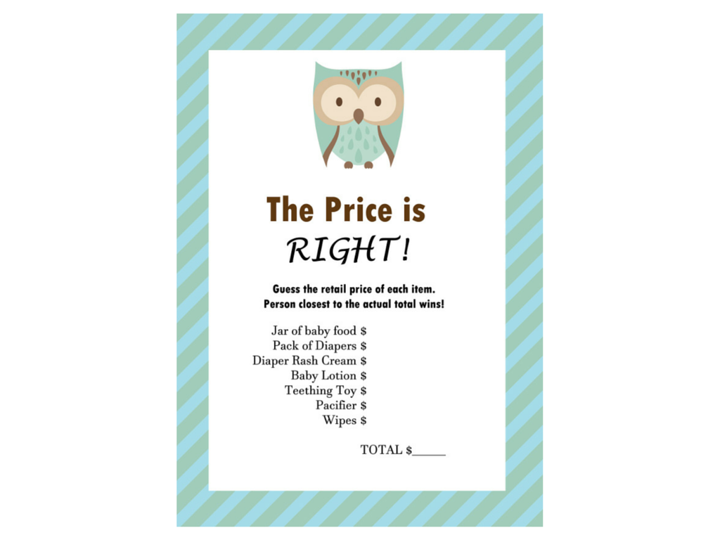 Owl Baby Shower Games Set - Magical Printable