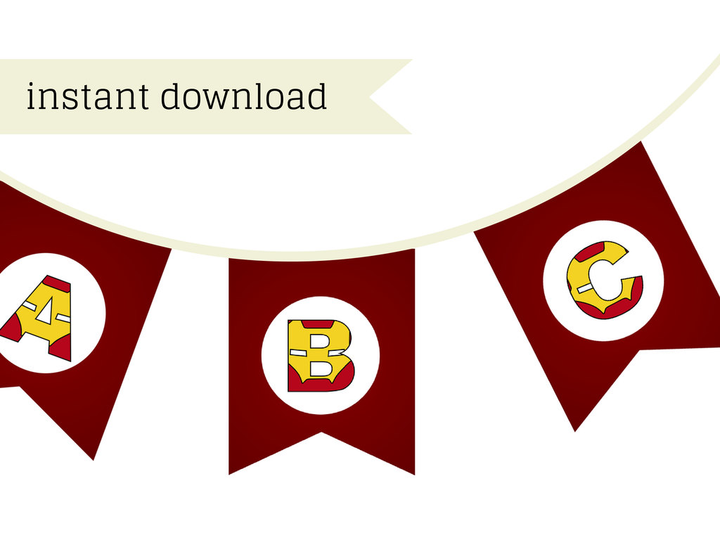 Iron man banner - Magical Printable